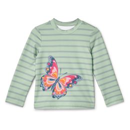 Tchibo - Kinder-Shirt mit UV-Schutzfaktor 50+ - M&auml;dchen - Gr. 110/116 - dunkelgr&uuml;n/gestreift