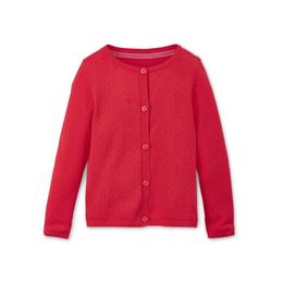 Tchibo - Strickjacke mit Ajourmuster - M&auml;dchen - Gr. 158/164 - rot