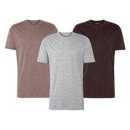 Tchibo - 3 T-Shirts mit Rundhalsausschnitt - Herren - Gr. S - dunkelbraun