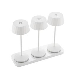 Sigor Facetta - Akku-Tischleuchte, 225mm, schneewei&szlig;, 3er Set