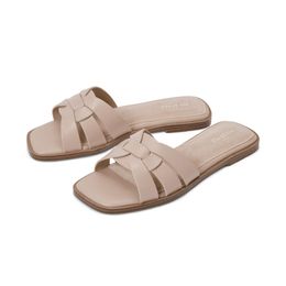 Tchibo - Leder-Pantoletten - Damen - Gr. 42 - beige