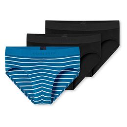 3 Schiesser Rio-Slips schwarz - Herren - Gr. Xl/7 - schwarz/gestreift