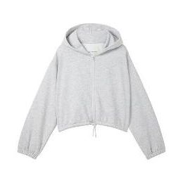Tom Tailor Cropped Sweatjacke in Melangeoptik - M&auml;dchen - Gr. 176 - grau