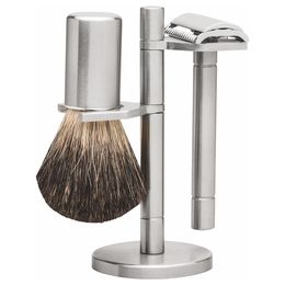ERBE&reg; Rasiergarnitur Tradition 3-Tlg. Dachshaar, Rostfrei, mattiert