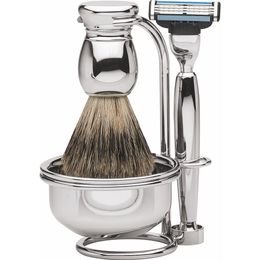 ERBE&reg; Rasiergarnitur Gillette Mach3 4-Tlg Dachshaar, Silber-Gl&auml;nzend