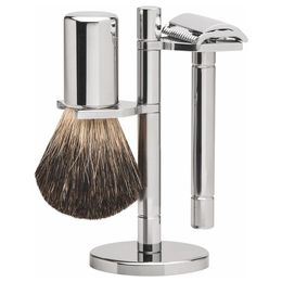 ERBE&reg; Rasiergarnitur Tradition 3-Tlg. Dachshaar, Rostfrei, Gl&auml;nzend