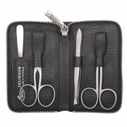 Erbe Solingen Manicure Rv-Etui Inox Schwarz Serie"Piemont", 4-Tlg