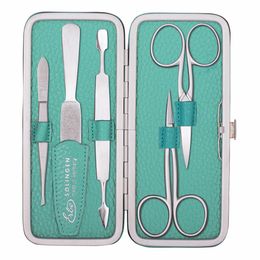 Erbe Solingen Manicure B&uuml;geletui Inox Hellgr&uuml;n Haut- & Nagelschere, Serie "Piemont", 5-Tlg