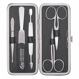 Erbe Solingen Manicure B&uuml;geletui Inox Schwarz Haut- & Nagelschere, Serie "Piemont"