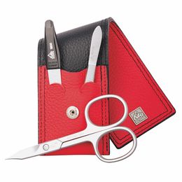 Erbe Solingen Manicure Taschenetui Inox Rot/Schwarz Serie "Colorado", 3-Tlg