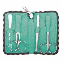 Erbe Solingen Manicure Rv-Etui Inox Hellgr&uuml;n Serie "Piemont" 4-Tlg
