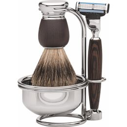 ERBE&reg; Rasiergarnitur Gillette Mach3 4-Tlg Dachshaar, Wengeholz