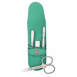 Erbe Solingen Manicure Stecketui Inox Hellgr&uuml;n Nagelschere & Knipser, Serie "Piemont"