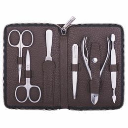 Erbe Solingen Manicure Rv-Etui Braun 6-Tlg Inox Serie "Piemont"