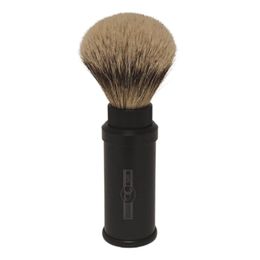 Golddachs Reiserasierpinsel Silberspitz, Griff matt-schwarz