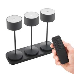 Sigor Akku-Tischleuchte Veluna 245mm nachtschwarz 3er Set Remote