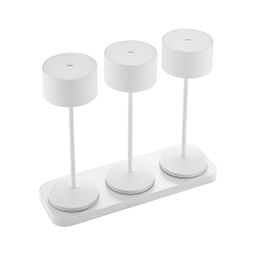 Sigor Veluna - Akku-Tischleuchte, 245mm, schneewei&szlig;, 3er Set