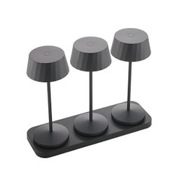 Sigor Facetta - Akku-Tischleuchte, 225mm, nachtschwarz, 3er Set