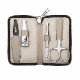 Erbe Solingen ERBE Manik&uuml;re Etui BEIGE, 4-tlg., Rei&szlig;verschluss, beige, Rindleder, vernickelte Instrumente