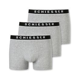 3 Schiesser Shorts - Herren - Gr. L/6 - grau