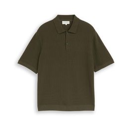 Tom Tailor Strick-Poloshirt aus Baumwolle - Herren - Gr. L - olivgr&uuml;n