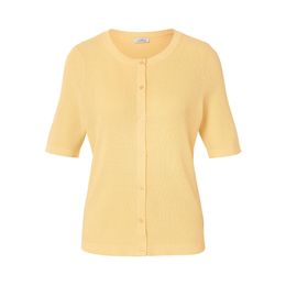 Tchibo - Feinstrick-Cardigan mit Leinen - Damen - Gr. XL - gelb