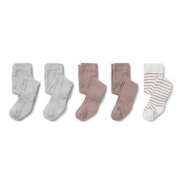 Tchibo - 5 Paar Baby-Strumpfhosen - Baby - Gr. 50/56 - hellbraun/gestreift