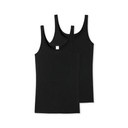 2 Schiesser Tr&auml;gertops mit Modal - Damen - Gr. 36 - schwarz