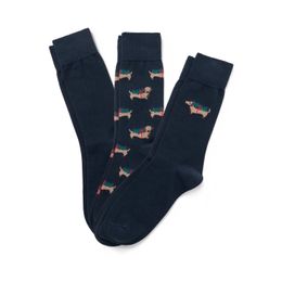Tchibo - 3 Paar Socken - Herren - Gr. 41-43 - dunkelblau/print