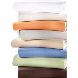 Biberna Betttuch, Orange, Gr. 1 St. 90x190 - 100x200 cm, Spannbettlaken, 100% Baumwolle