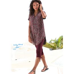 Damen Longshirt bordeaux bedruckt Gr&ouml;&szlig;e 48/50