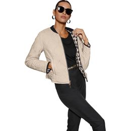 CR&Eacute;ATION L Damen Wendejacke in modischer Blouson-Form sand-schwarz-bedruckt Gr&ouml;&szlig;e 36