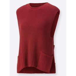 WITT Damen Pullunder mit aufgesetzten Taschen, kirsche, Gr&ouml;&szlig;e 40