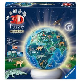 RAVENSBURGER VERLAG 3D Puzzle-Ball Nachtlicht Erde mit Tiermotiven