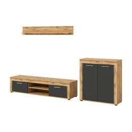 M&ouml;bel Kraft Wohnwand holzfarben Ma&szlig;e (cm): B: 255 H: 159 T: 35.0 &raquo; M&ouml;bel Kraft