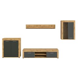M&ouml;bel Kraft Wohnwand holzfarben Ma&szlig;e (cm): B: 330 H: 169 T: 35.0 &raquo; M&ouml;bel Kraft