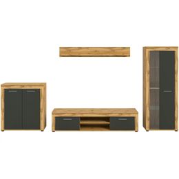 M&ouml;bel Kraft Wohnwand grau Ma&szlig;e (cm): B: 330 H: 159 T: 35.0 &raquo; M&ouml;bel Kraft