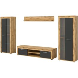 M&ouml;bel Kraft Wohnwand holzfarben Ma&szlig;e (cm): B: 310 H: 159 T: 35.0 &raquo; M&ouml;bel Kraft