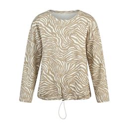 Peter Hahn - Sweatshirt mit Rundhals-Ausschnitt, beige, Gr. 46 / L - Baumwolle