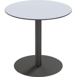 meet by Paperflow Outdoor-Tisch Cross, rund, Tellerfu&szlig;, &Oslash; 800 x H 750 mm, grau/mattschwarz
