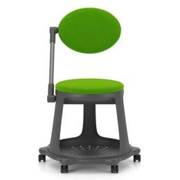 Nowy Styl NowyStyl Hocker BZOOM, mit Aufbewahrungsfunktion und Rollen, Stoffbezug, bis 110 kg, Sitzma&szlig;e B 400 x T 410 x H 480 mm, Stoff/PP, gr&uuml;n/grau