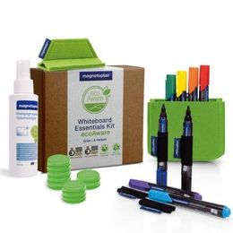 MAGNETOPLAN Whiteboard Essentials Kit, gr&uuml;n, mit PRO+ Markern, Wischer, Reiniger, Tray & Magneten