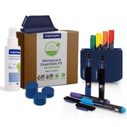 MAGNETOPLAN Whiteboard Essentials Kit, blau, mit PRO+ Markern, Wischer, Reiniger, Tray & Magneten