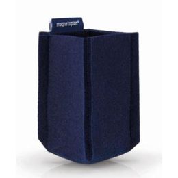 MAGNETOPLAN magnetoTray ecoAware SMALL Stiftek&ouml;cher, Filz dunkelblau, magnetisch, 60 &times; 100 &times; 60 mm