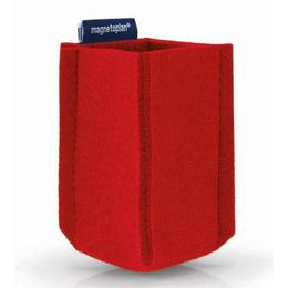 MAGNETOPLAN magnetoTray ecoAware SMALL Stiftek&ouml;cher, Filz rot, magnetisch, 60 &times; 100 &times; 60 mm