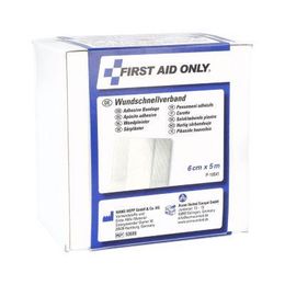 FIRST AID ONLY Wundschnellverband, 5 m x 6 cm, Vlies, wei&szlig;