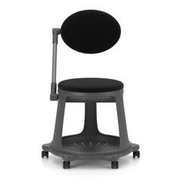 Nowy Styl NowyStyl Hocker BZOOM, mit Aufbewahrungsfunktion und Rollen, Stoffbezug, bis 110 kg, Sitzma&szlig;e B 400 x T 410 x H 480 mm, Stoff/PP, schwarz/grau