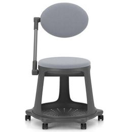 Nowy Styl NowyStyl Hocker BZOOM, mit Aufbewahrungsfunktion und Rollen, Stoffbezug, bis 110 kg, Sitzma&szlig;e B 400 x T 410 x H 480 mm, Stoff/PP, grau/grau