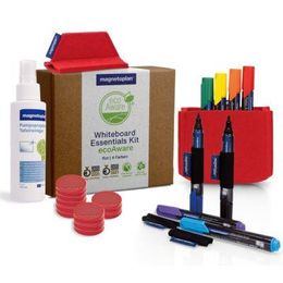 MAGNETOPLAN Whiteboard Essentials Kit, rot, mit PRO+ Markern, Wischer, Reiniger, Tray & Magneten