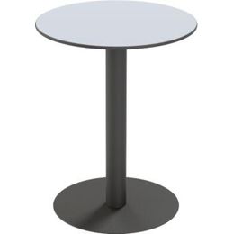 meet by Paperflow Outdoor-Tisch Cross, rund, Tellerfu&szlig;, &Oslash; 600 x H 750 mm, grau/mattschwarz